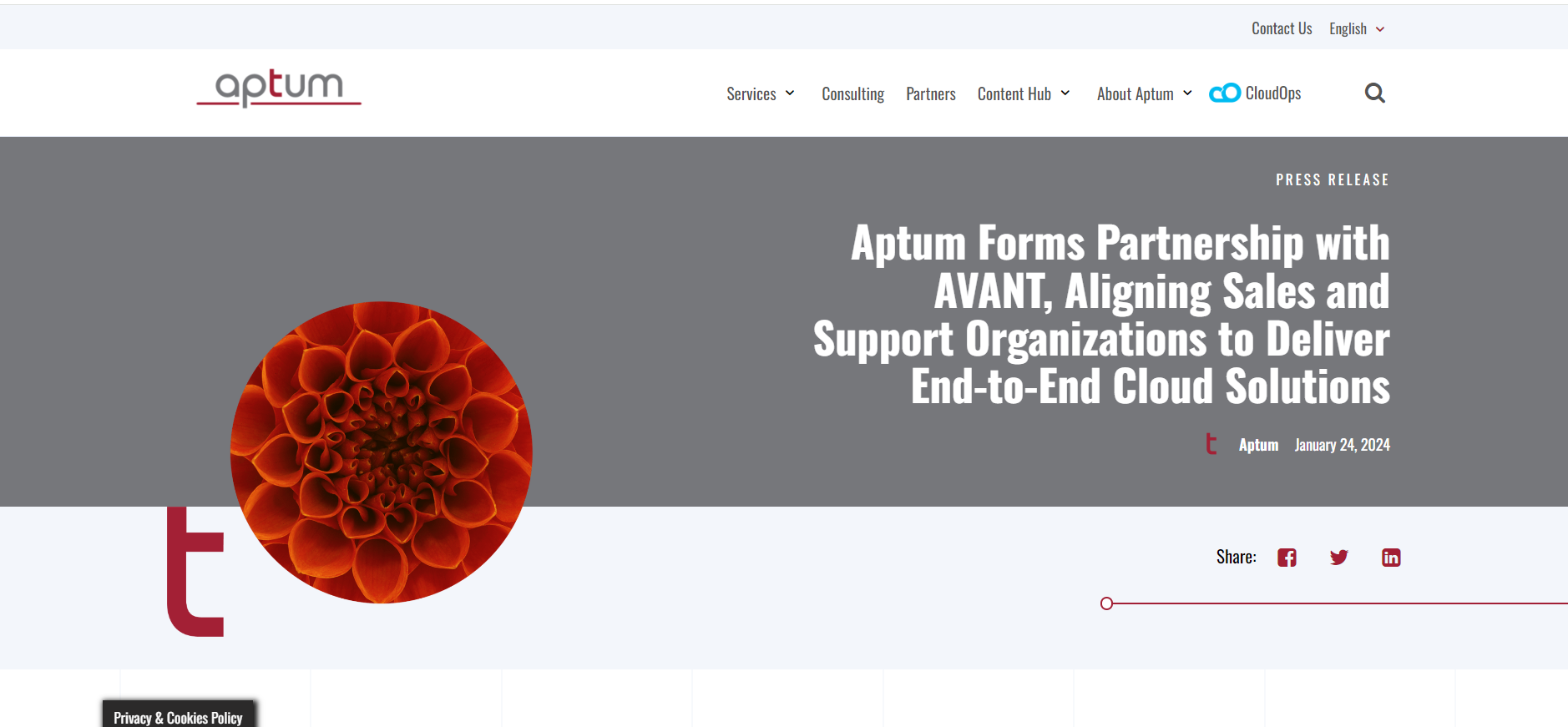 CloudOps - Aptum forme un partenariat avec AVANT, alignant les organisations de vente et de ...
