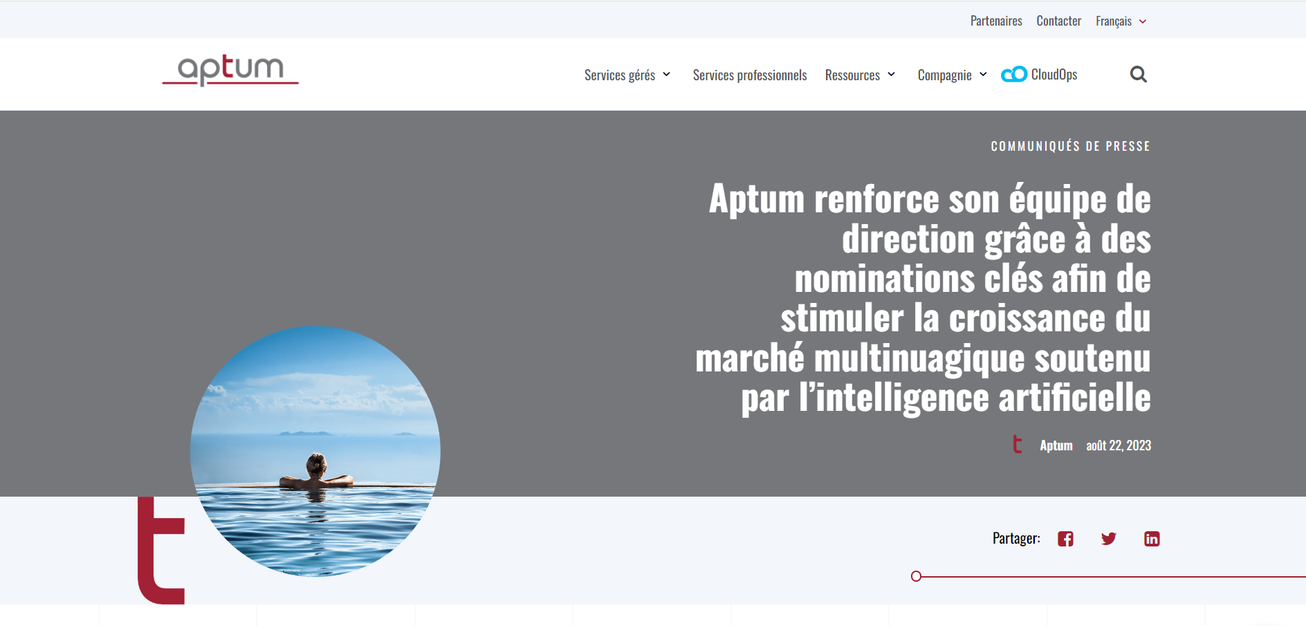 CloudOps - Aptum renforce son équipe de direction grâce à des nominations clés afin de stimuler ...